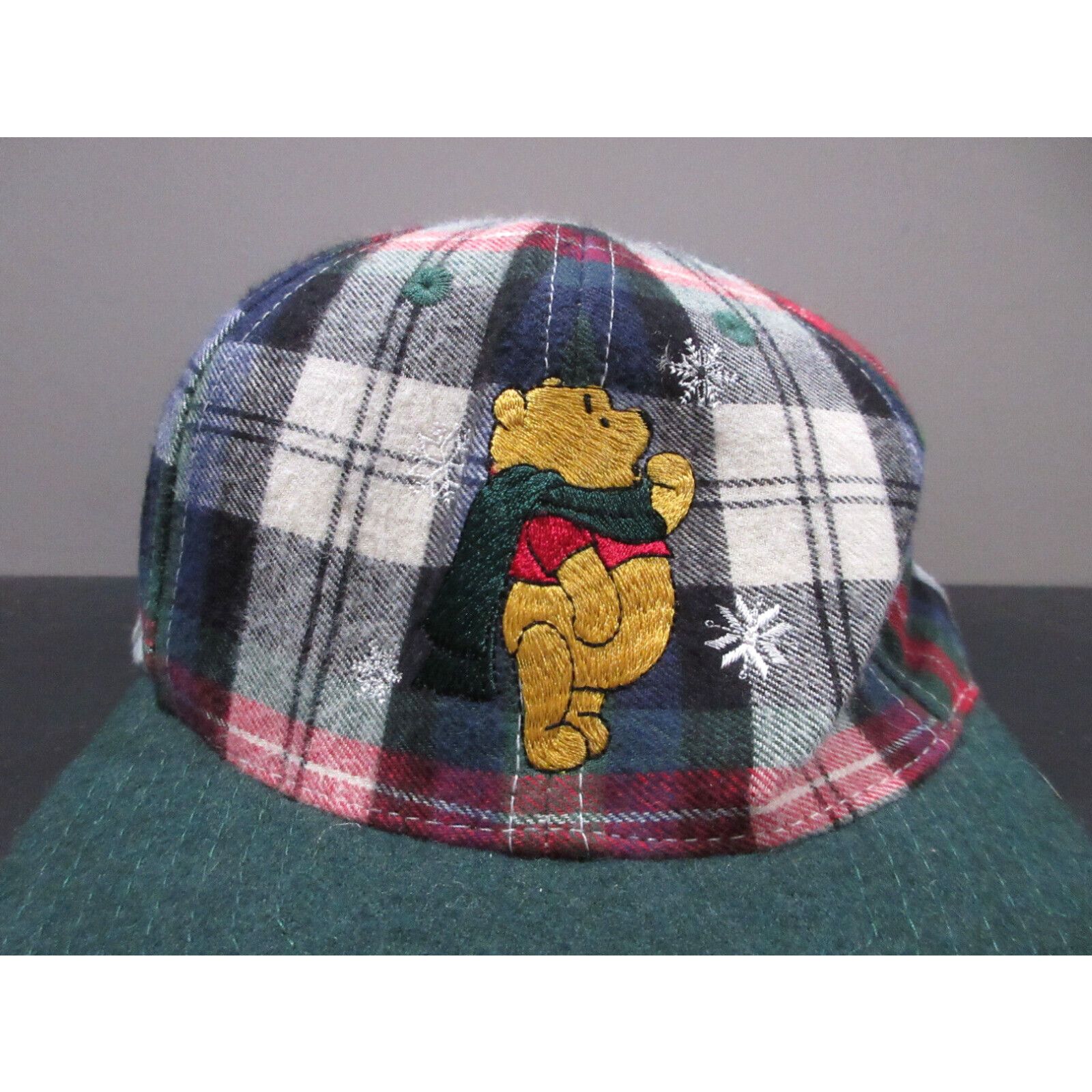 Disney VINTAGE Disney Hat Cap Strap Back Green Blue Plaid Winnie The ...