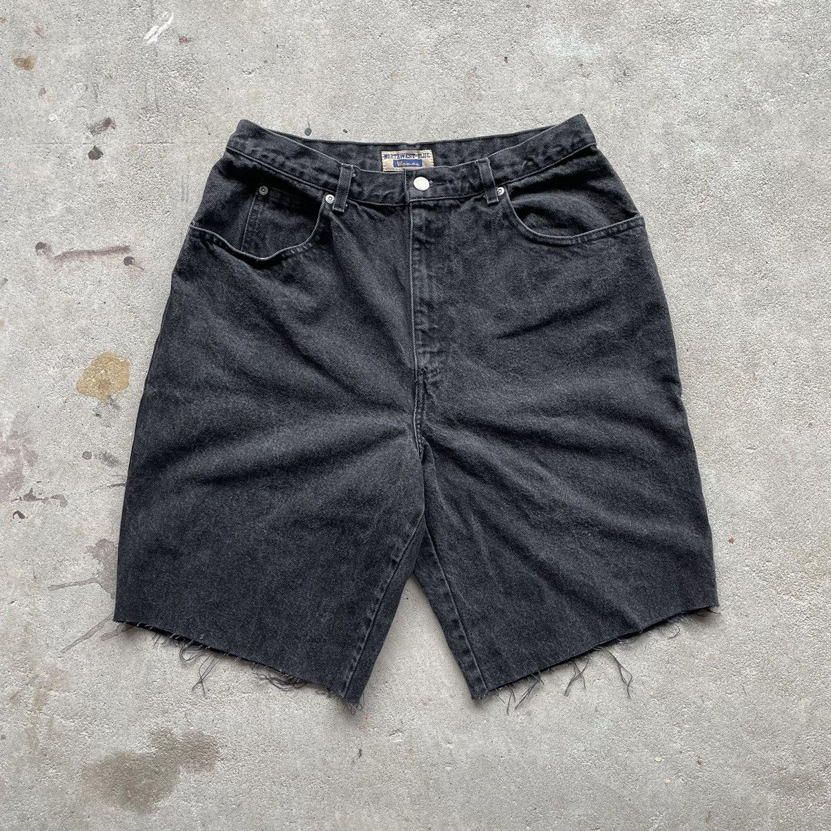 Vintage Vintage 90’s Baggy Faded Black Distressed Jorts | Grailed