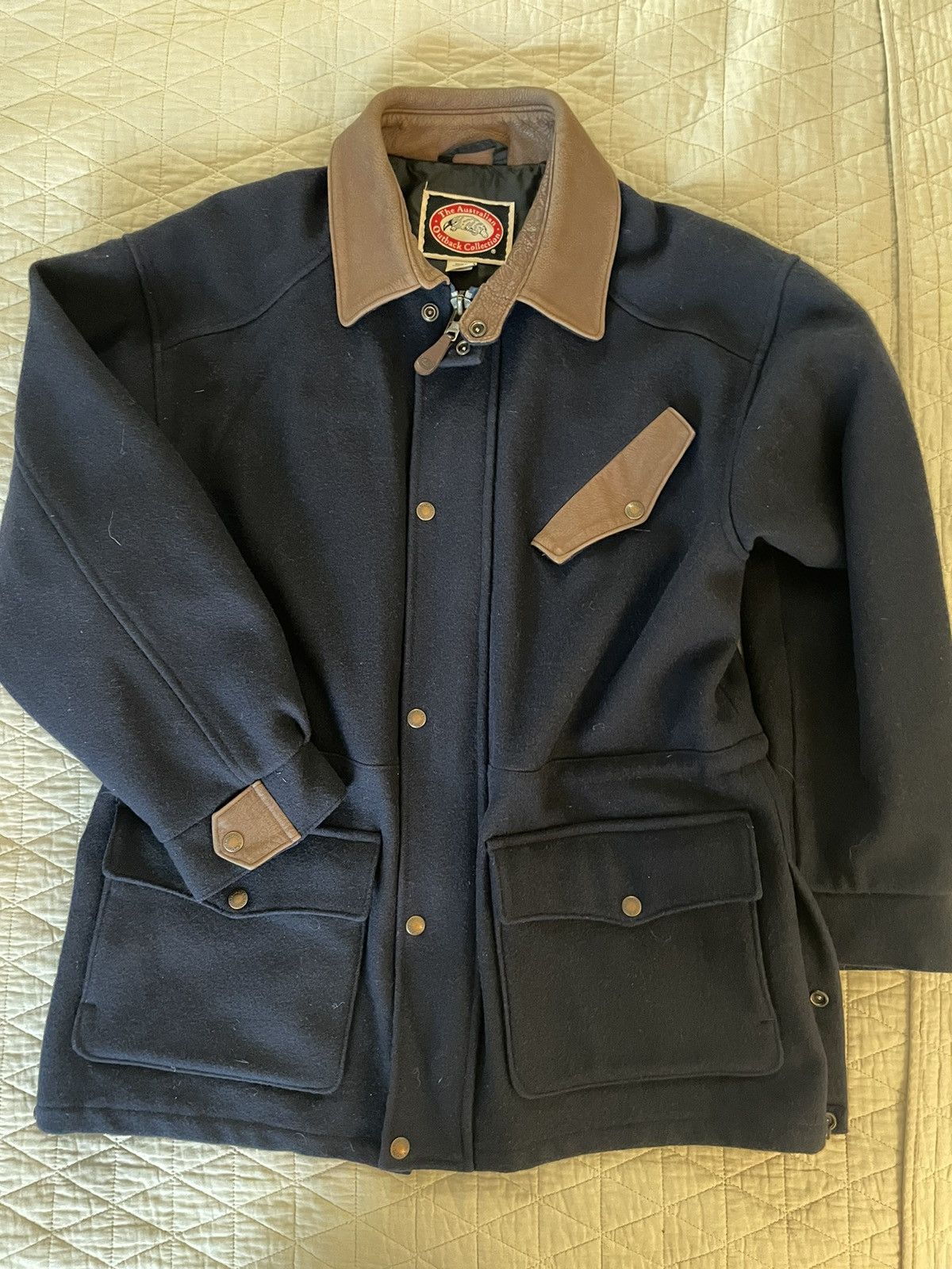 The Australian Outback Collection Leather Trim Melton Wool Rancher Coat | Grailed