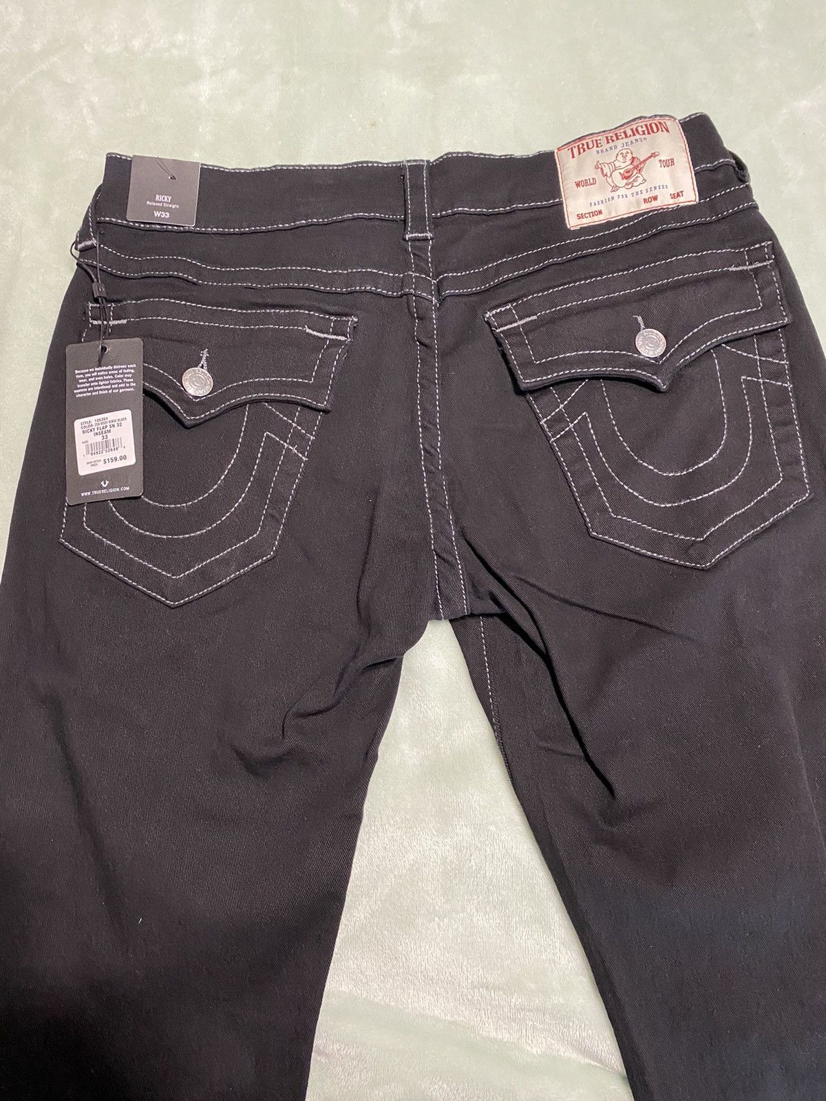 True Religion True Religion Ricky Relaxed Straight black 33 men’s jeans ...