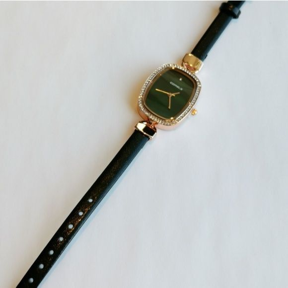 Other NWT Comely Watch Green Face Leather Strap Quartz Movement | Grailed