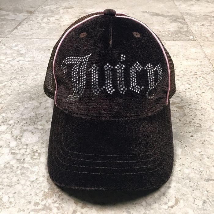 Juicy Couture Juicy Couture Bling Rhinestone Velvet Trucker Hat Brown ...