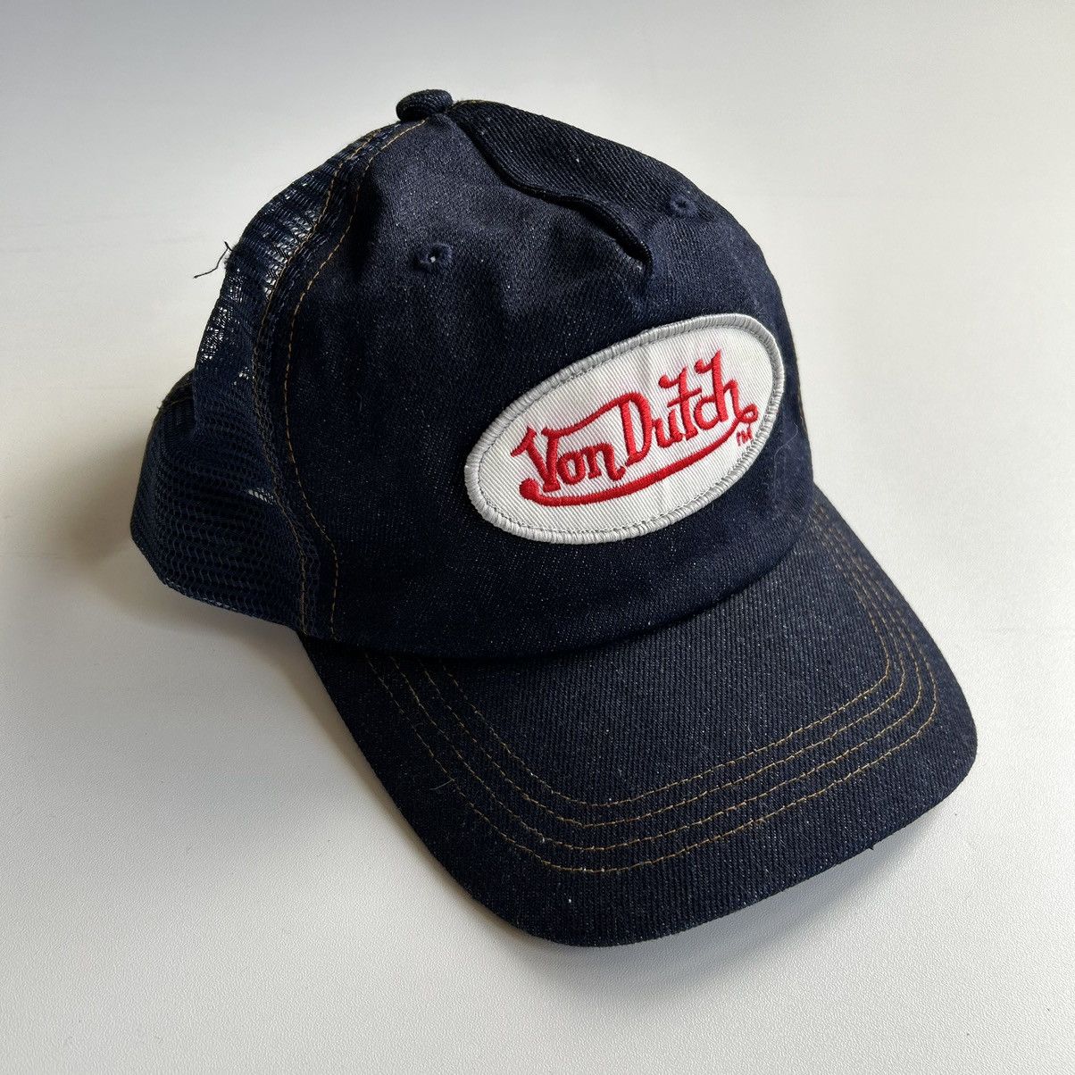 Vintage × Von Dutch Vintage 2000s Von Dutch Denim Trucker Snapback Hat ...