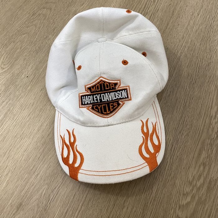 Vintage 90s Harley Davidson Flames Hat | Grailed