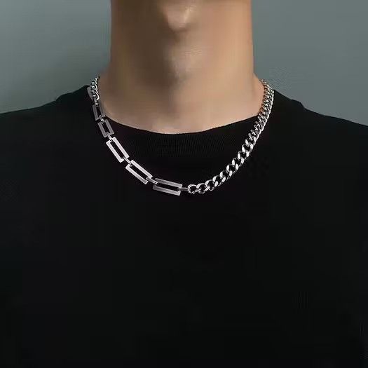 Vintage Chrome Link Chain Silver Goth God Necklace Punk Fashion | Grailed