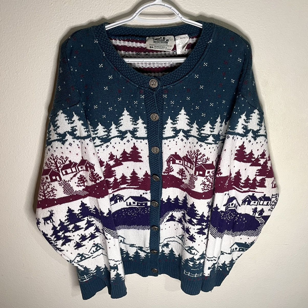 Vintage Vintage 90s Northern Reflections Winter Christmas Cardigan ...