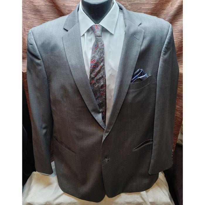 Linea Linea Uomo Gray Double Breasted Suit Jacket 48 Long 42 Waist ...