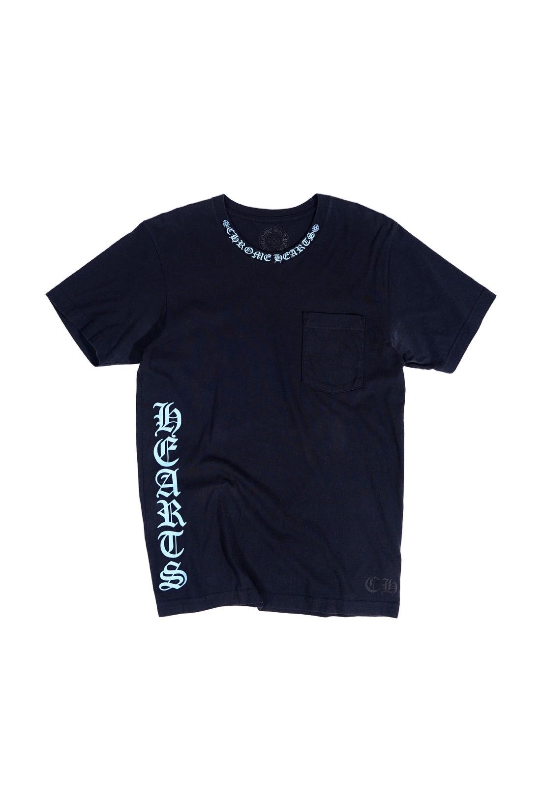 Chrome Hearts CHROME HEARTS BLUE SCRIPT LOGO SHORT SLEEVE T-SHIRT | Grailed