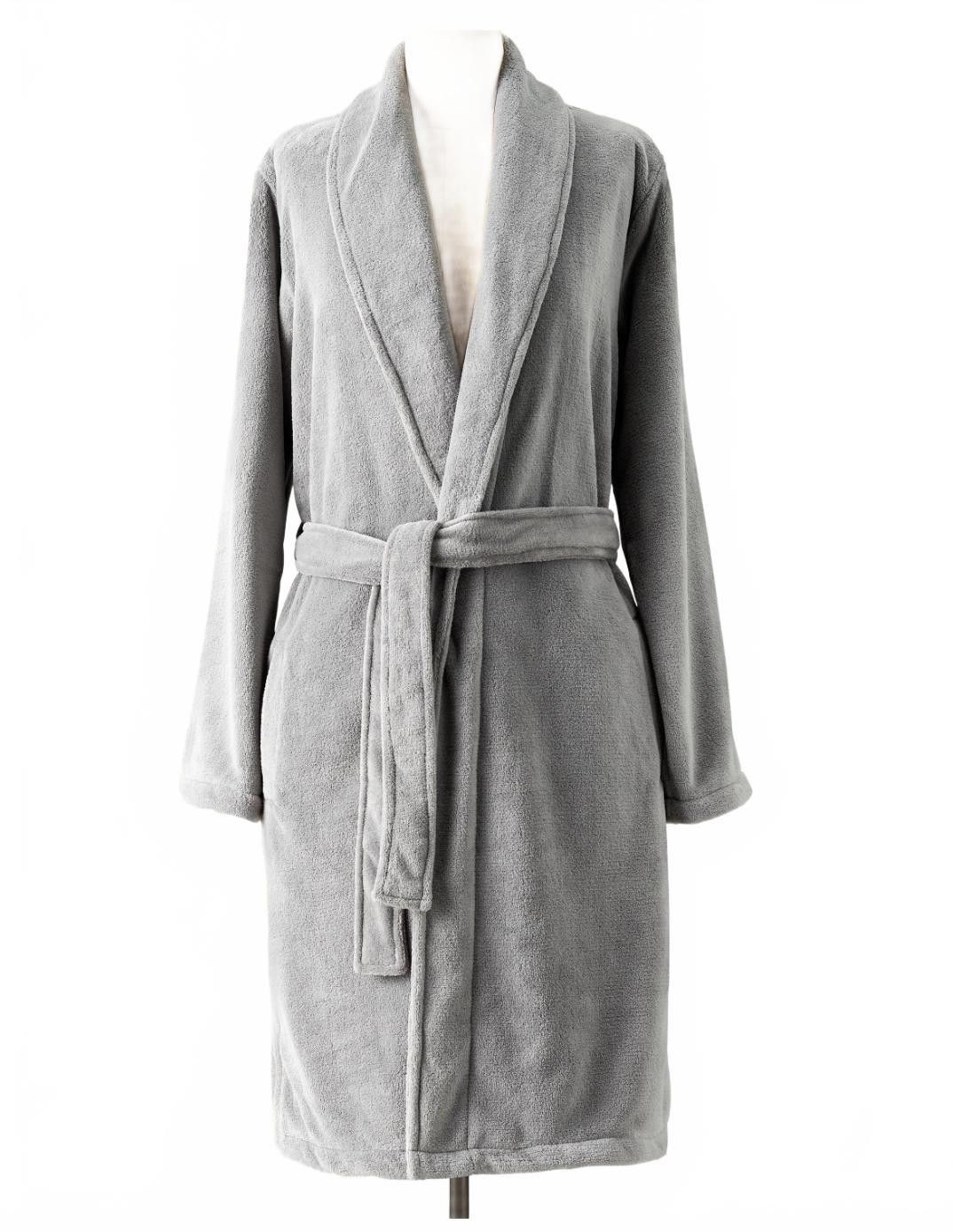 Designer Restoration Hardware Cozy Gray Plush Robe | Grailed