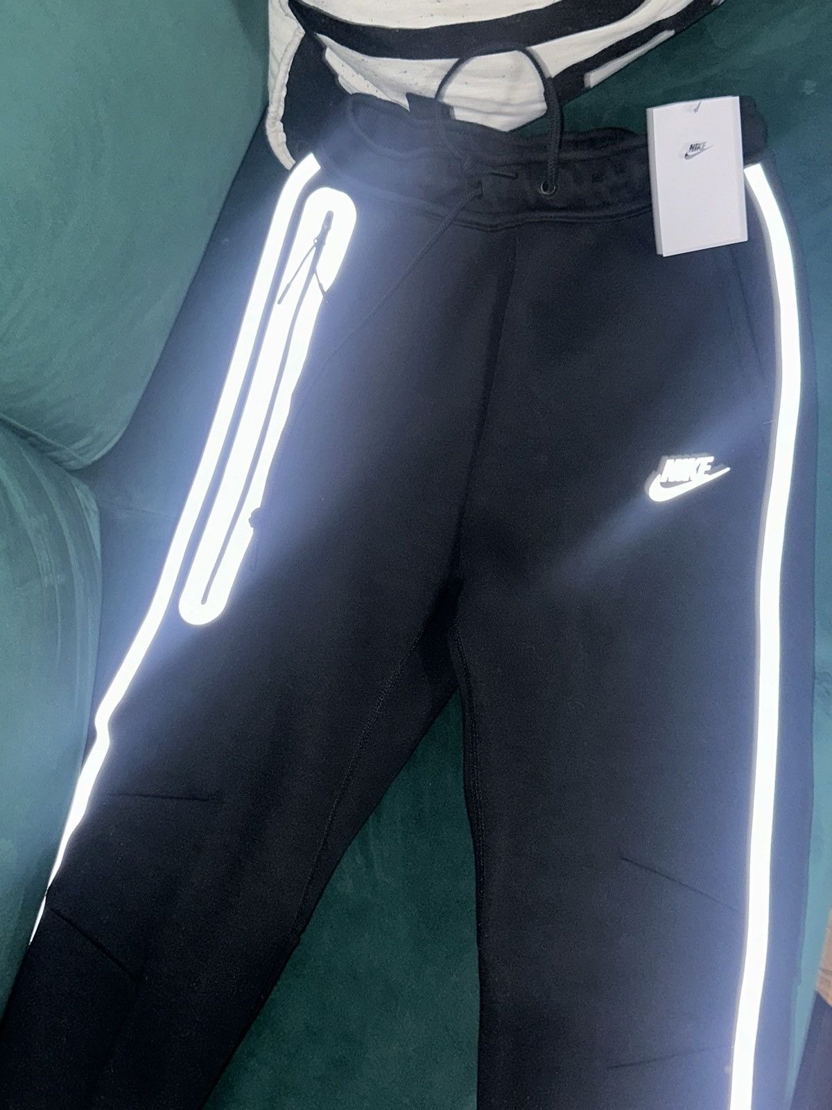 Nike Black reflective nike tech pants | Grailed