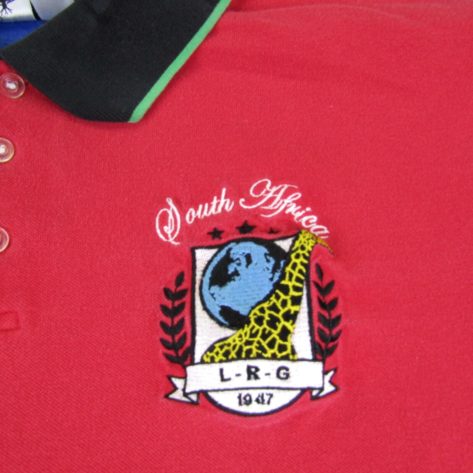 Vintage LRG Polo Shirt Men Extra Large Red Blue Rugby South Africa Lifted Research Group | Grailed