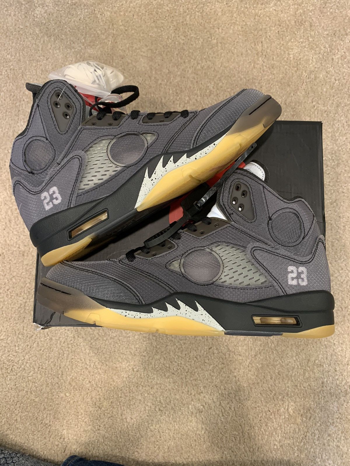 Jordan Brand × Nike × Off-White Off White Jordan 5 Muslin | Grailed