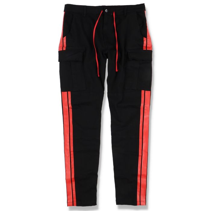 Amiri Black And Red Stripe Stack Cargo Pants | Grailed
