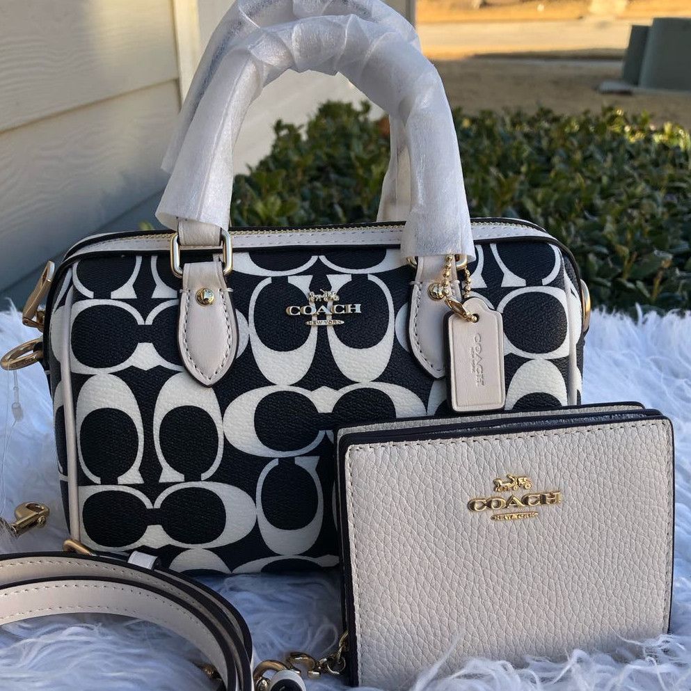 Coach Coach Mini Rowan Crossbody In Signature Canvas & Wallet Set | Grailed