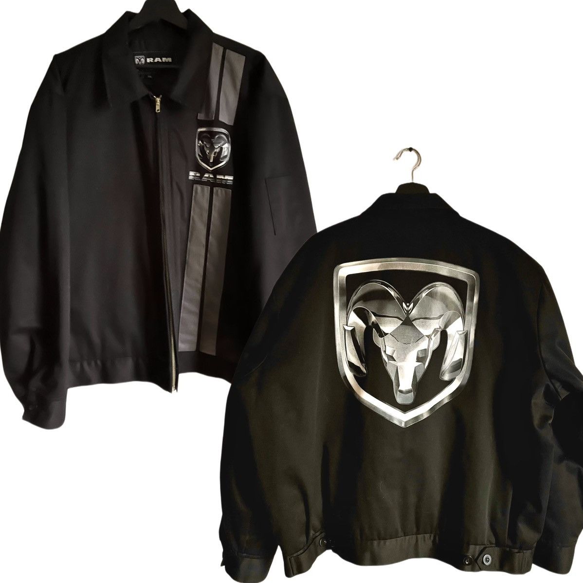 Gear For Sports × NASCAR × Racing Dodge Ram Black Bomber Jacket Double ...
