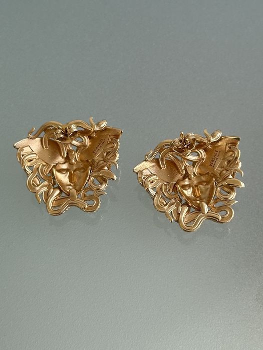 Versace Versace Medusa snake head big earrings | Grailed