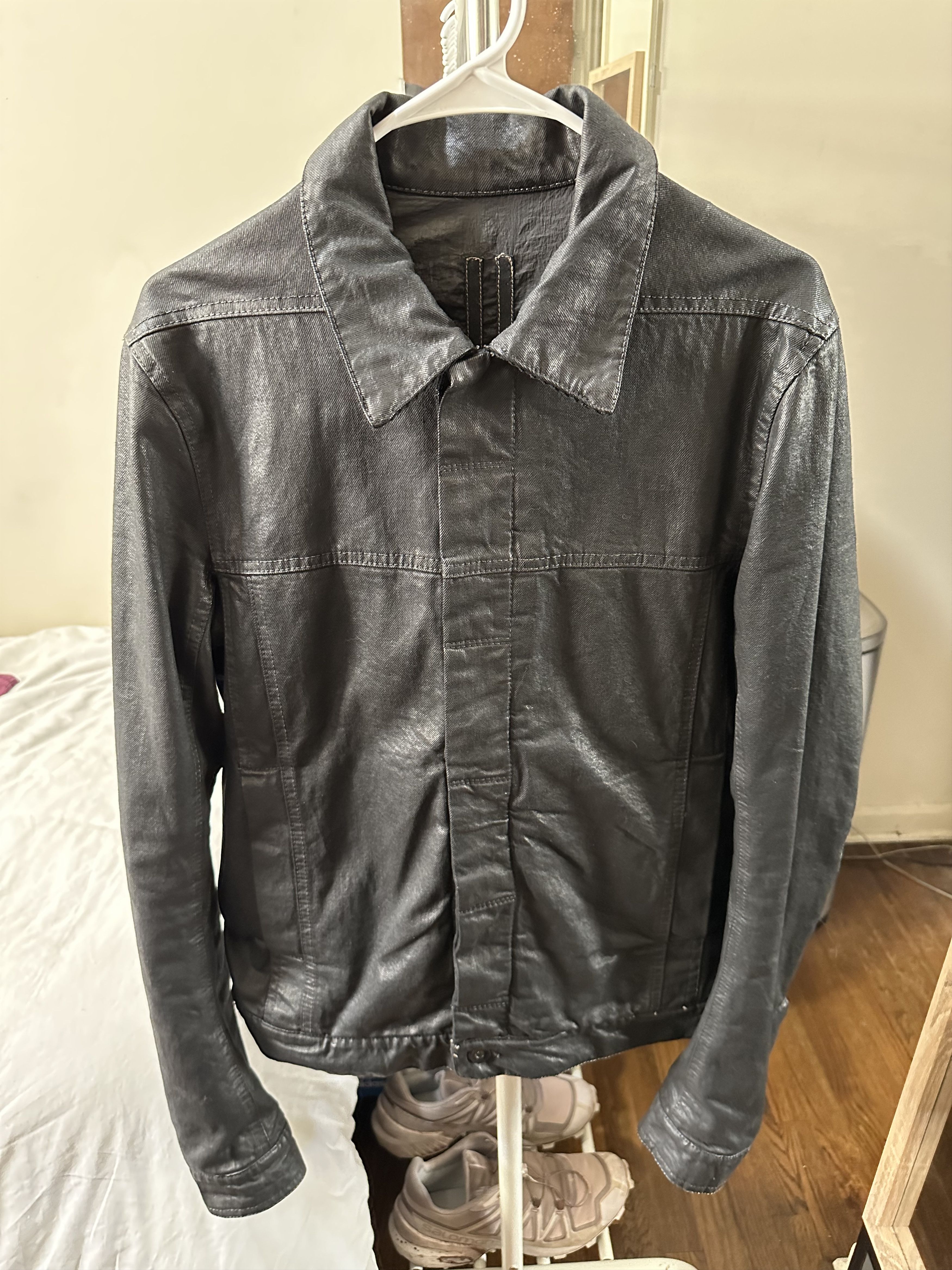 Rick Owens SAMPLE Rick Owens Waxed Denim Jacket | Grailed