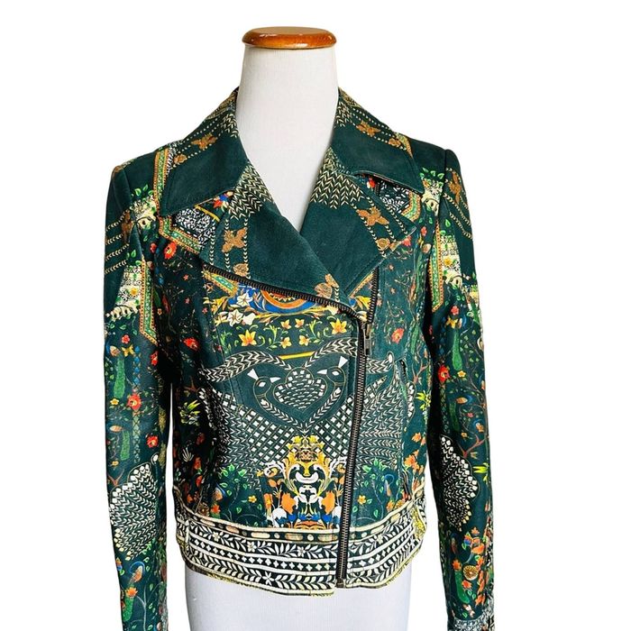 CAMILLA Camilla Leather Biker Jacket Behind Closed Doors Small Green ...