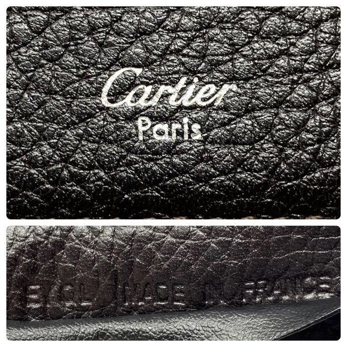 Cartier Cartier Black Sellier Embossed Leather Long Wallet | Grailed