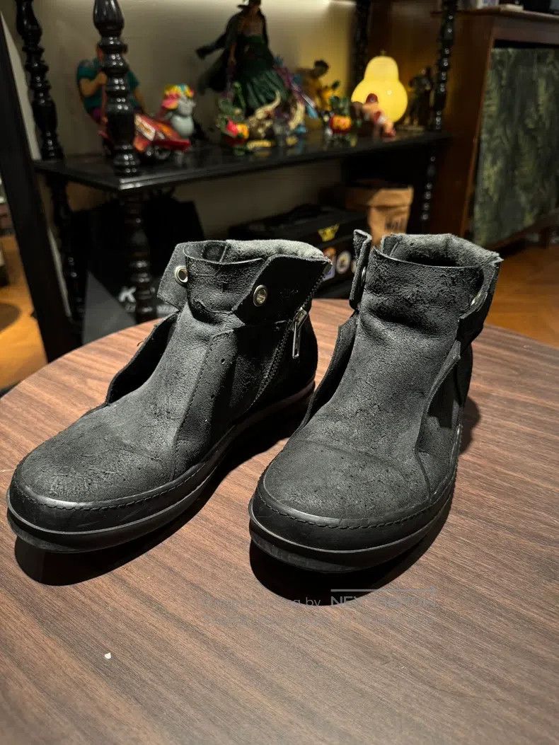 Rick Owens RICK OWENS Color burst suede zip-up boots, black face and ...