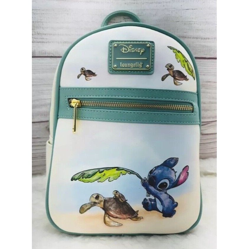 Disney Loungefly Disney Lilo & Stitch Turtles Leaf Mini Backpack Bo ...