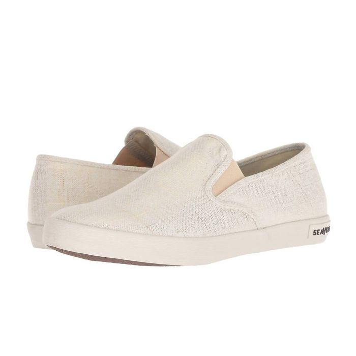 Seavees Women's Baja Metallic Slip On In Gold Linen | Grailed