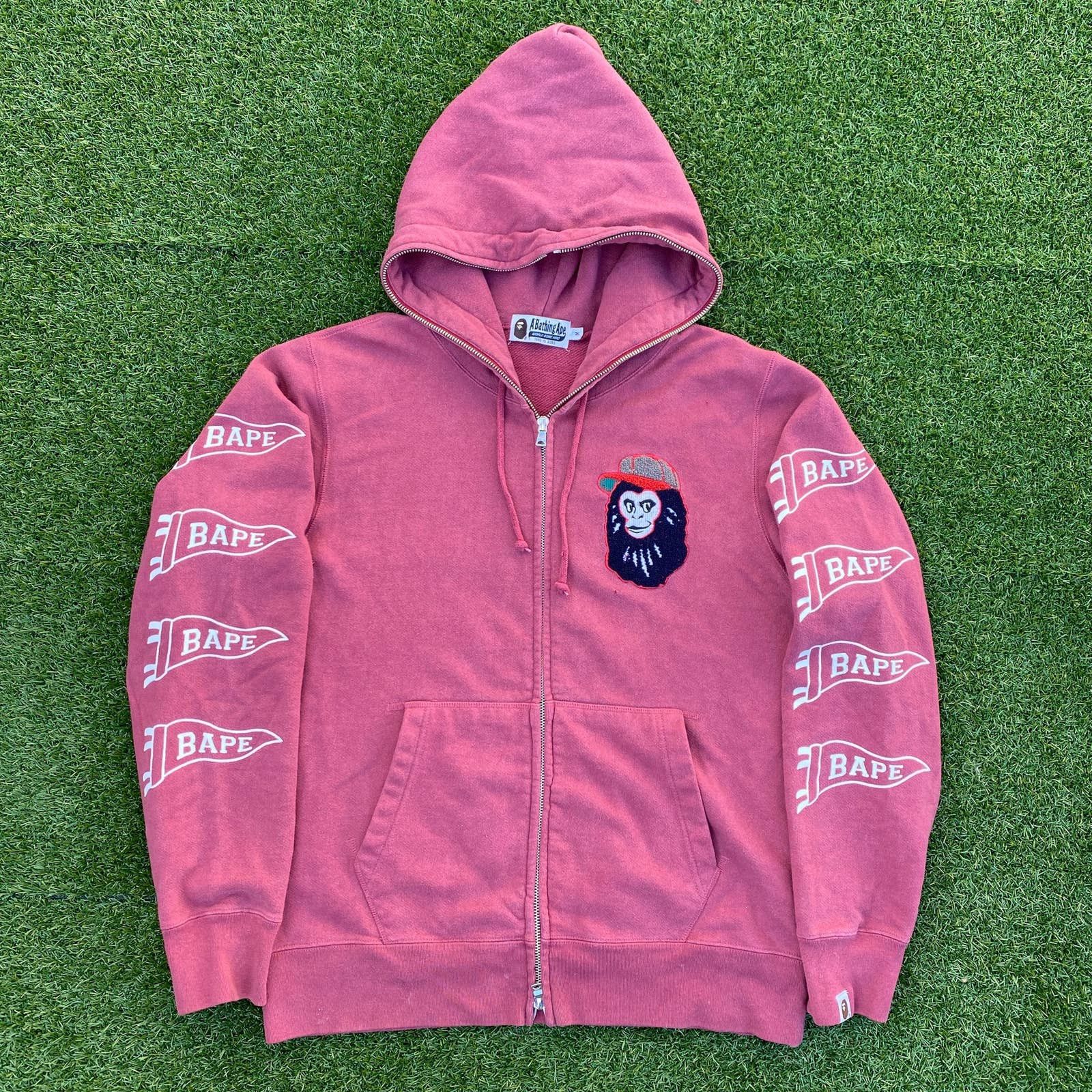 Bape A Bathing Ape Head Logo Full Zip Hoodie | Grailed