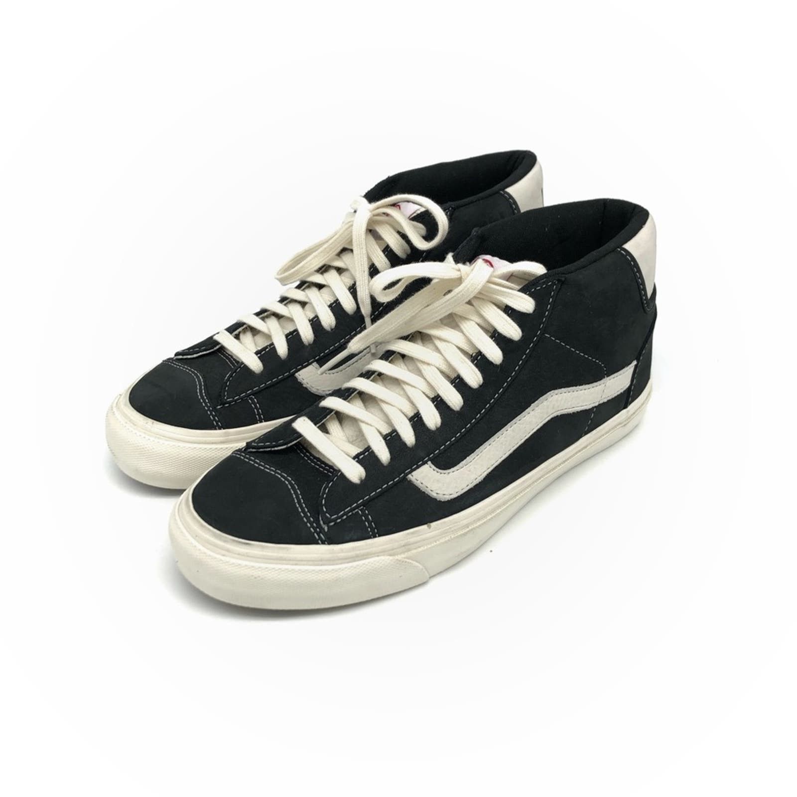 Vans VANS OG Mid Skool LX Suede Sneaker Black White 9M / 10.5W | Grailed