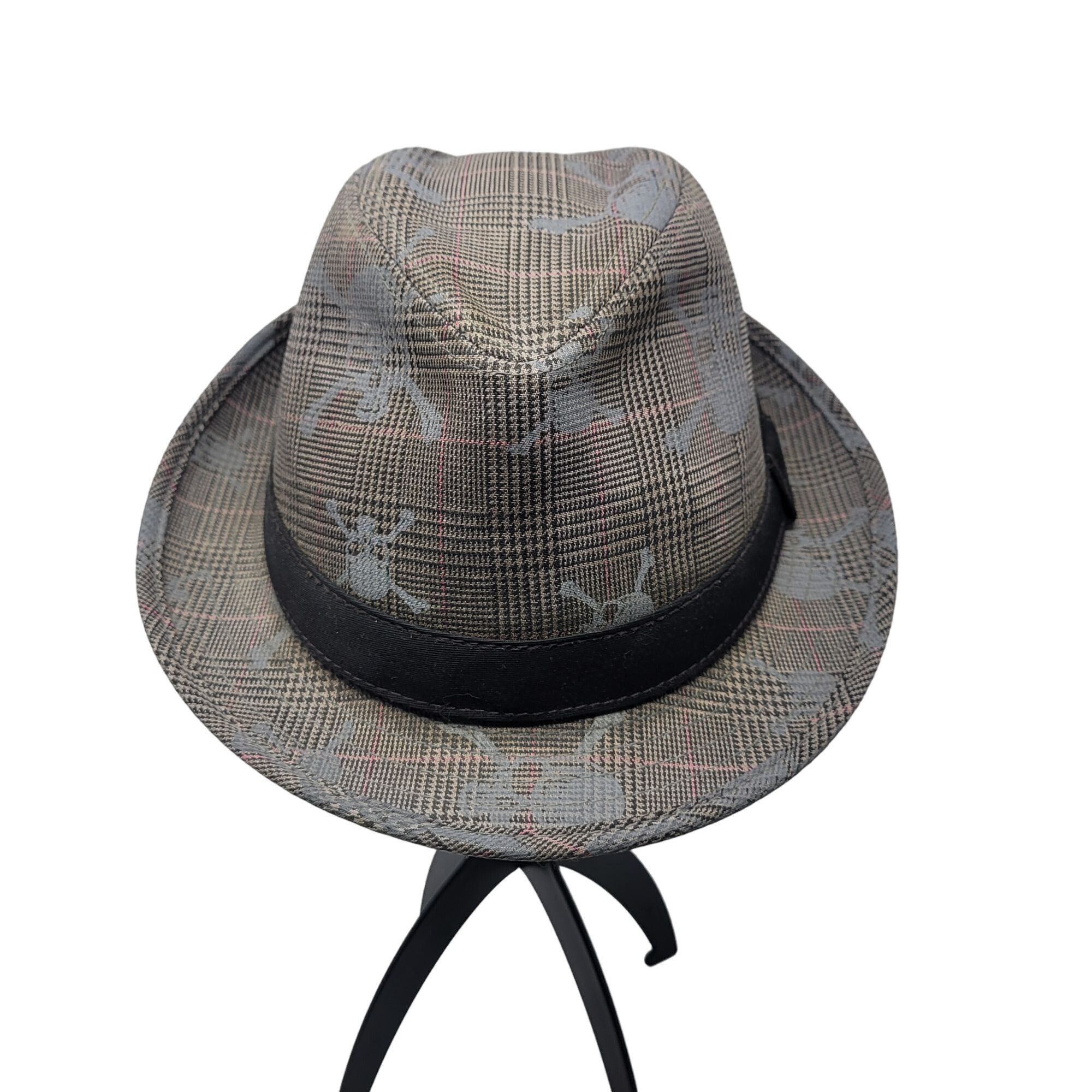 Streetwear Headers Plaid Skull Fedora Hat Novelty Halloween Mod Goth Wa ...