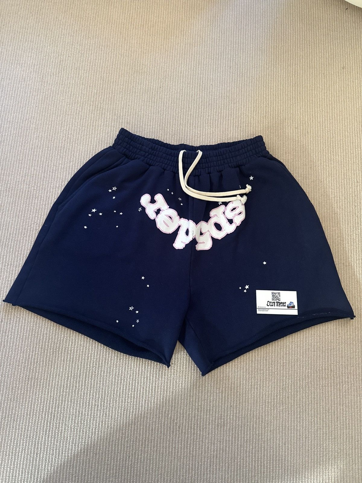 Spider Worldwide Spider Shorts Navy Blue Pink/White Logo | Grailed