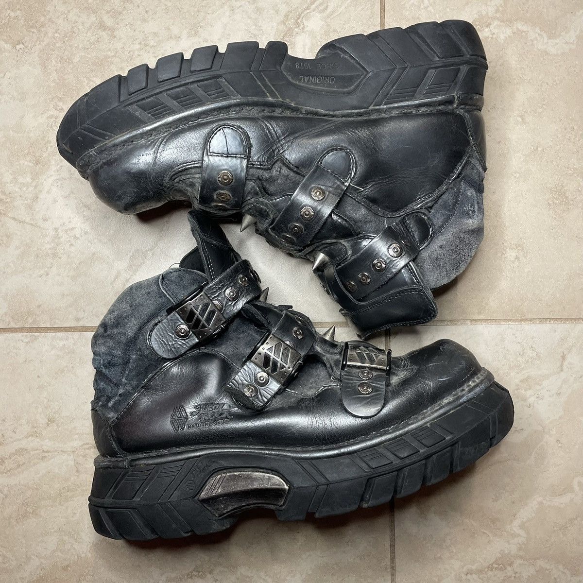 Swear London vintage 90s New Rock Spike Buckle Platform Boots 11 | Grailed