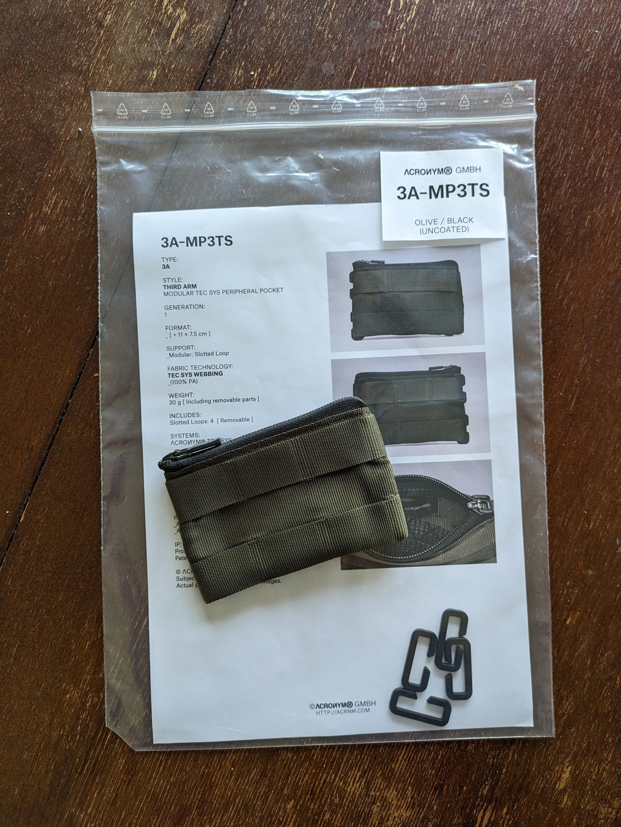 Acronym Acronym 3A-MP3TS Tec Sys Peripheral Pocket (Olive/Black) | Grailed