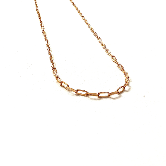 Handmade 14k Solid Gold paperclip necklace | 1.5mm Thickness | 24 ...