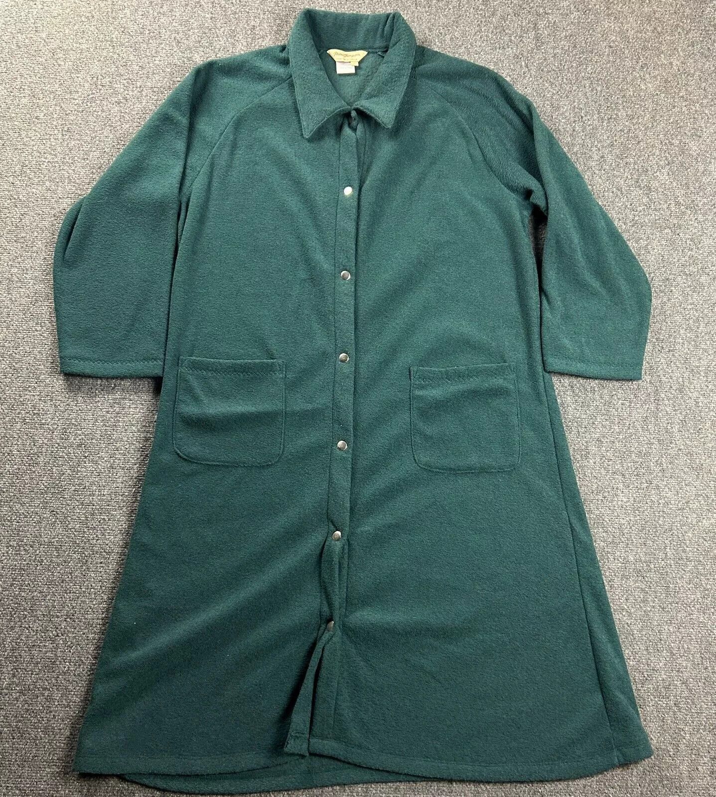 Norm Thompson Norm Thompson Robe Womens Large Green Snap Pockets | Grailed