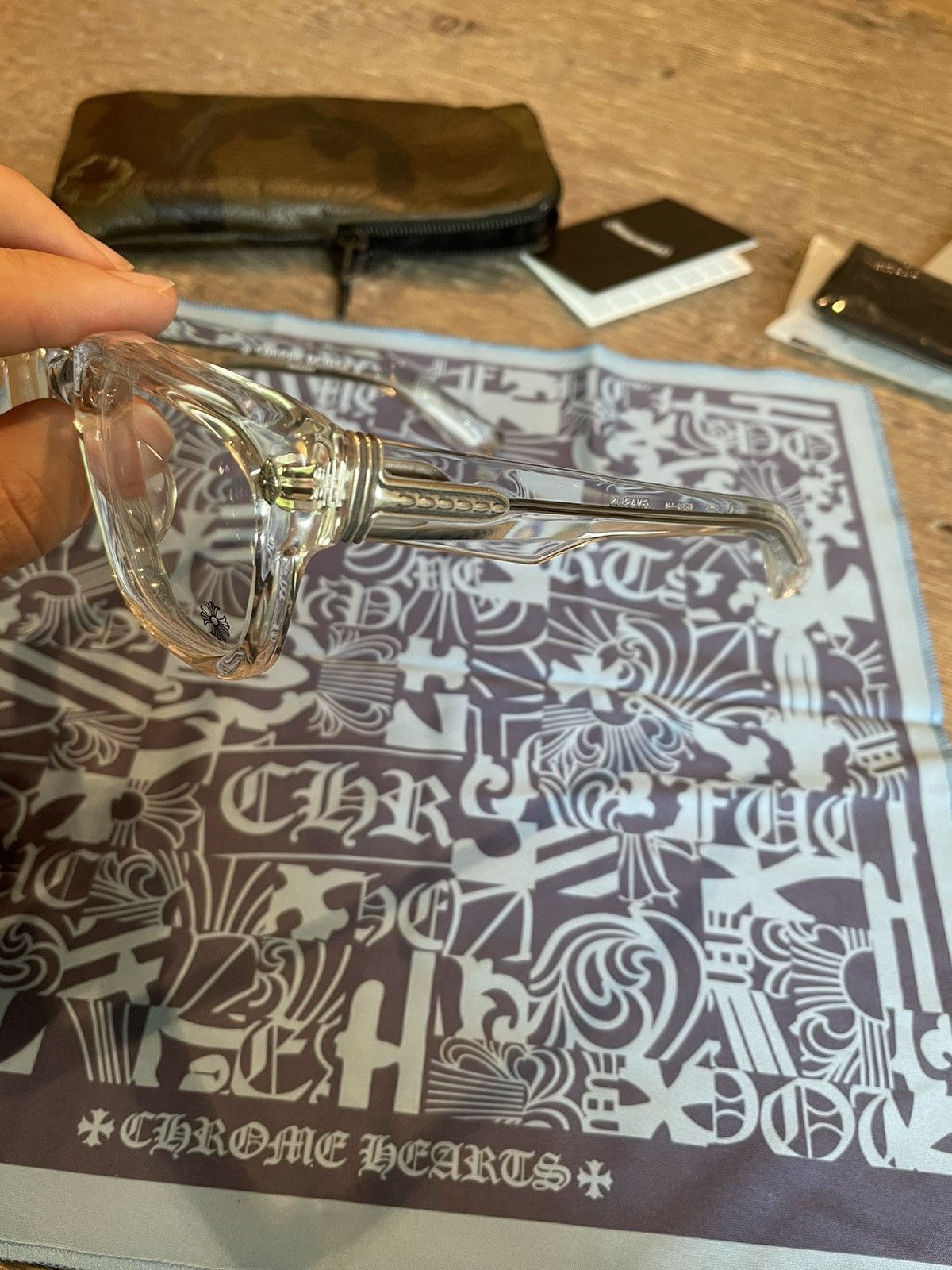 Chrome Hearts Chrome hearts “gnarlin” crystal frame demo lenses | Grailed