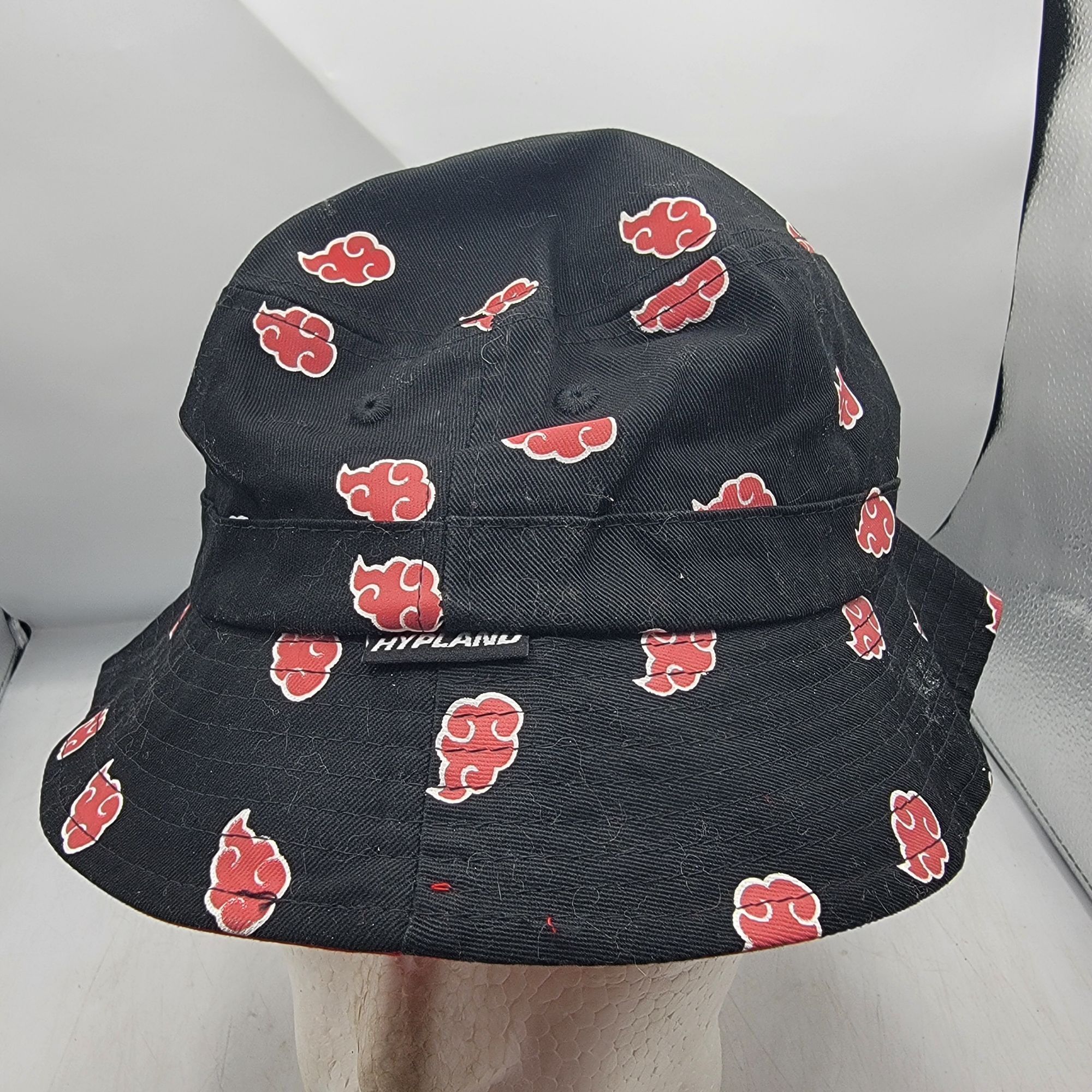 Hypland Hypland Naruto Akatsuki Large Bucket Hat Black Red Anime Nin ...