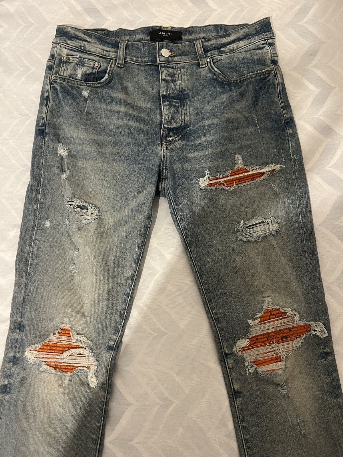 Amiri Amiri Mx1 Orange Patch Jeans | Grailed