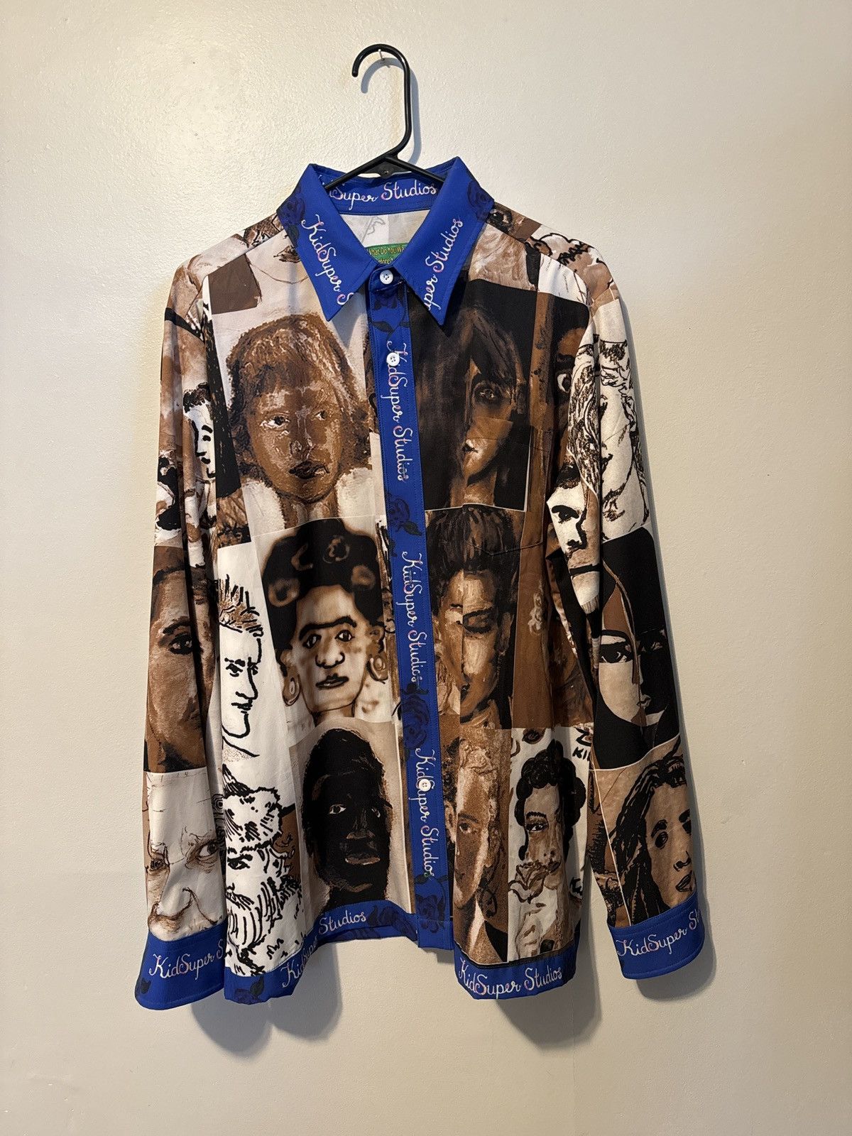 Kidsuper Studios Button up face collage shirt | Grailed