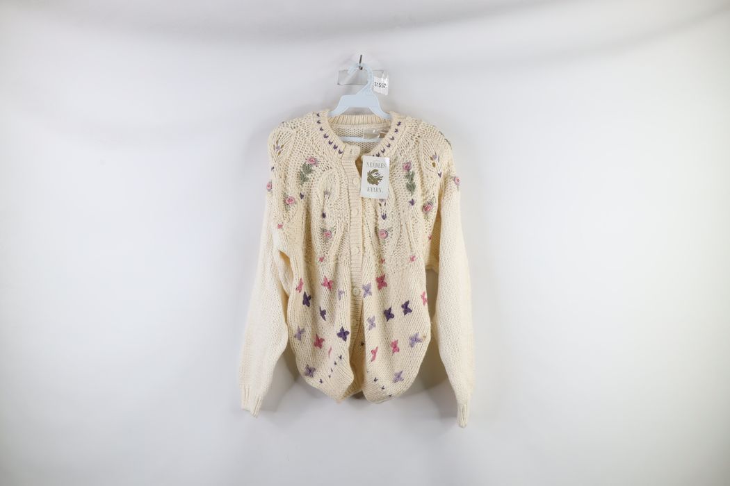 Vintage NOS Vintage 90s Primitive Embroidered Cardigan Sweater | Grailed