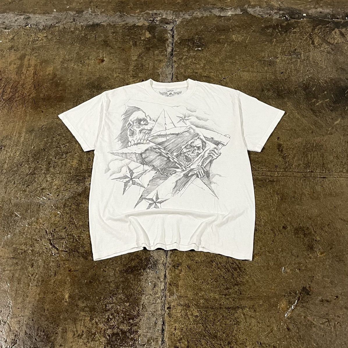Affliction × Tapout × Vintage Crazy Y2K Affliction Style Grunge Skull ...