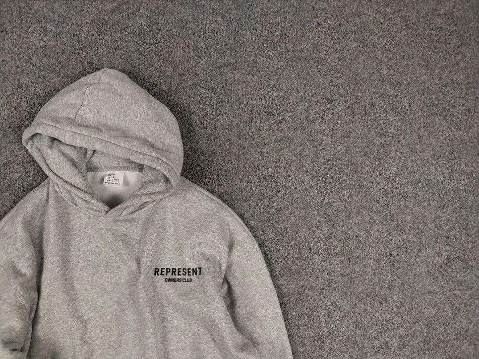 Represent Clo. Represent Owners Club Design Gray Logo Oversized Hoodie ...