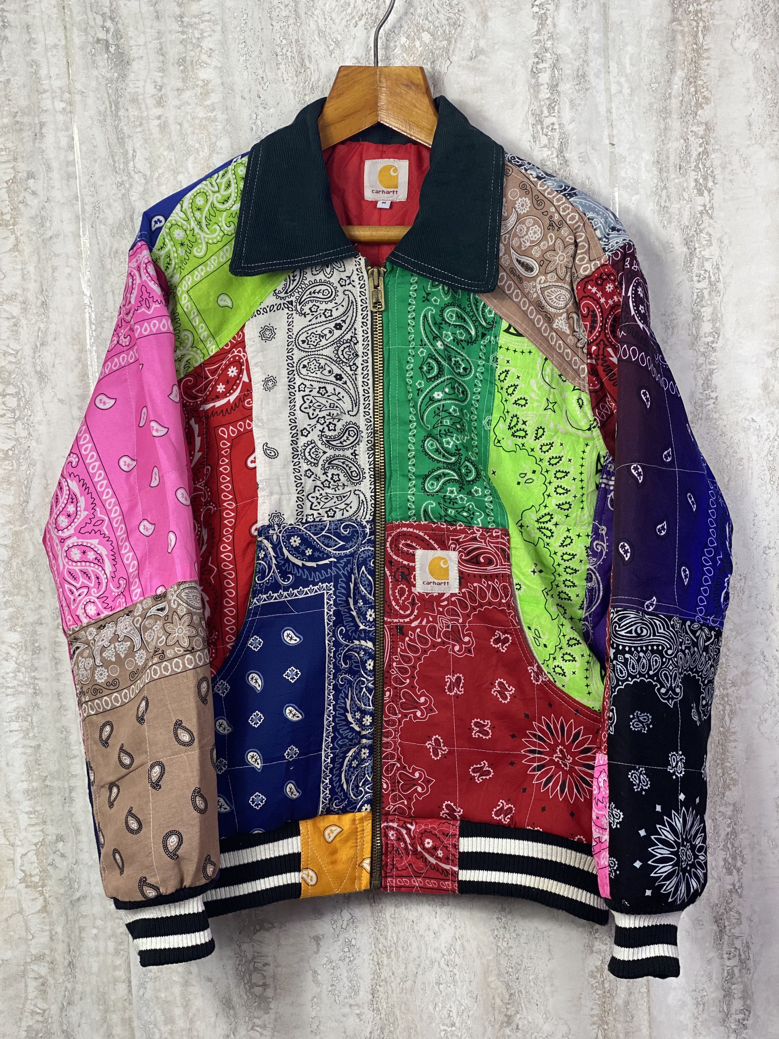 Custom Custom Carhartt Bandana Bomber Jacket Reworked | Grailed