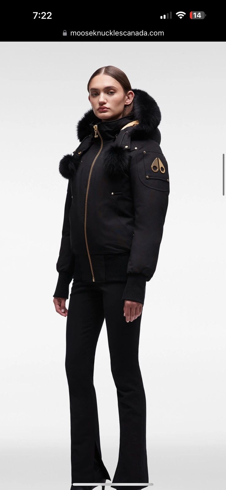 Moose Knuckles Gold Debbie Bomber | Grailed