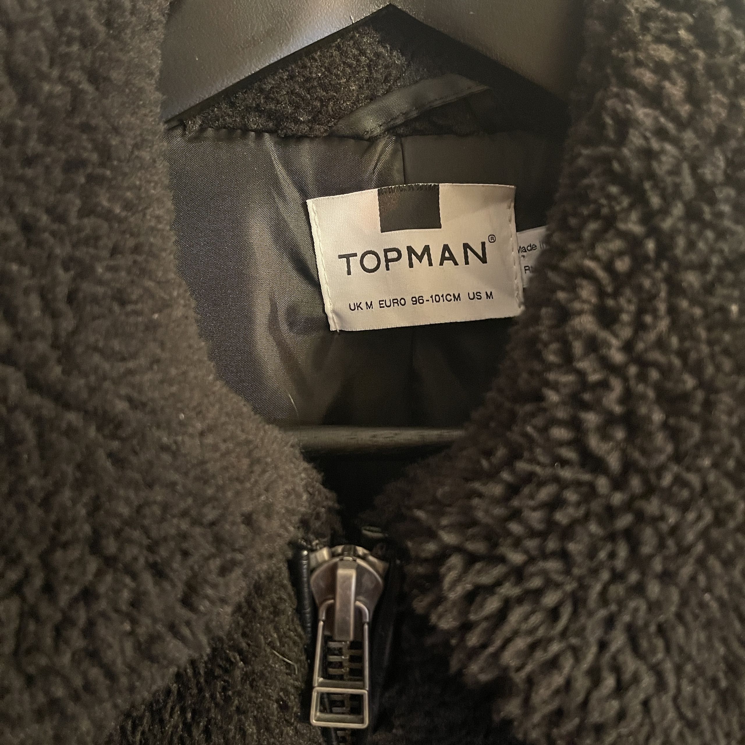 Topman Topman - Black Faux Shearling Jacket | Grailed