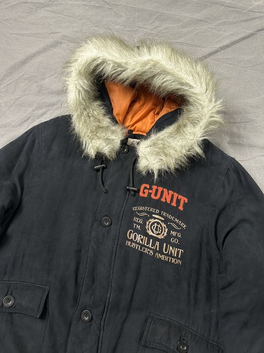 G Unit Vintage G Unit Fur Bomber Jacket LGB Style 50 Cent Japanese ...