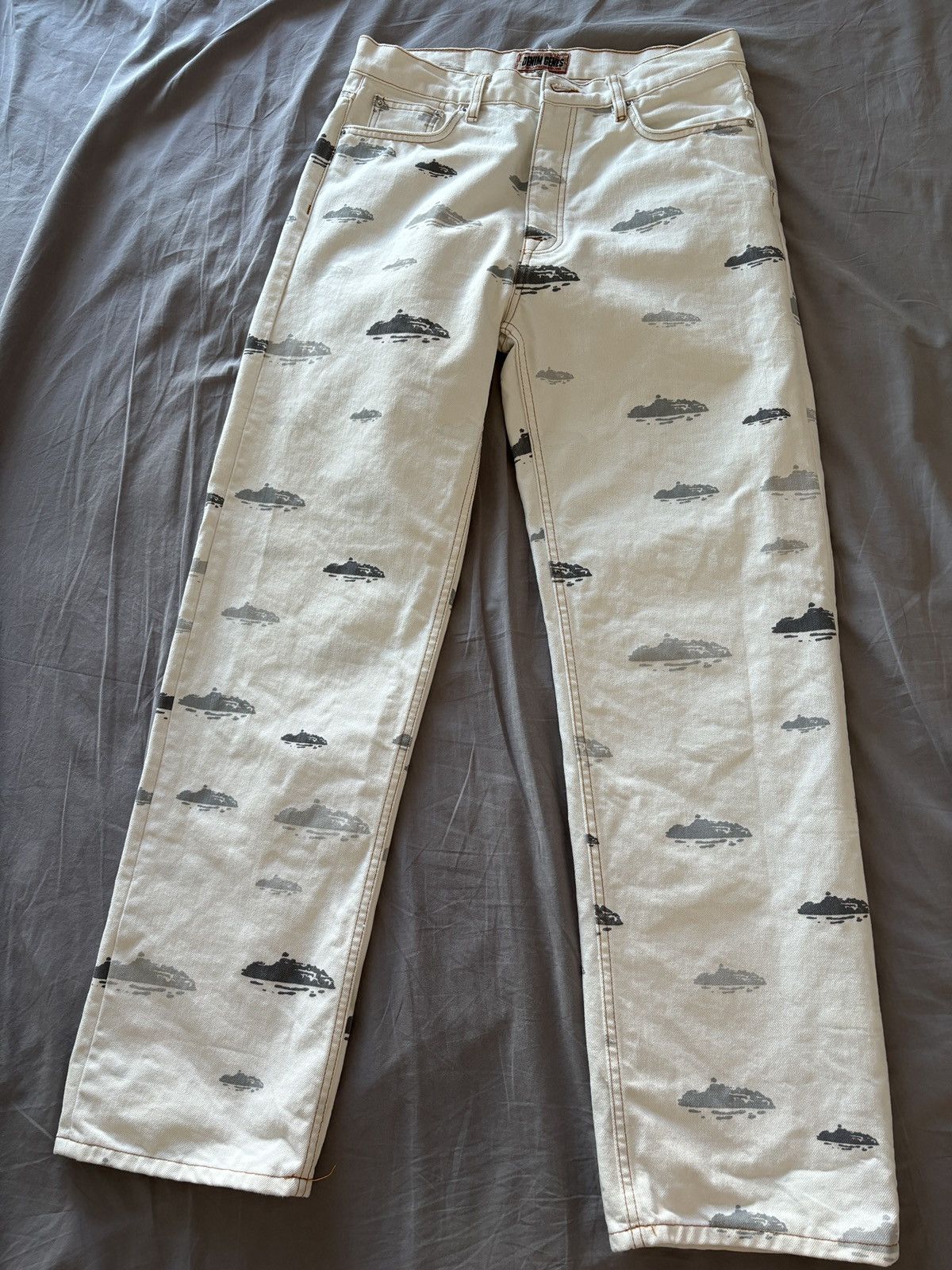 Corteiz Corteiz Alcatraz Pattern Denim Jeans | Grailed