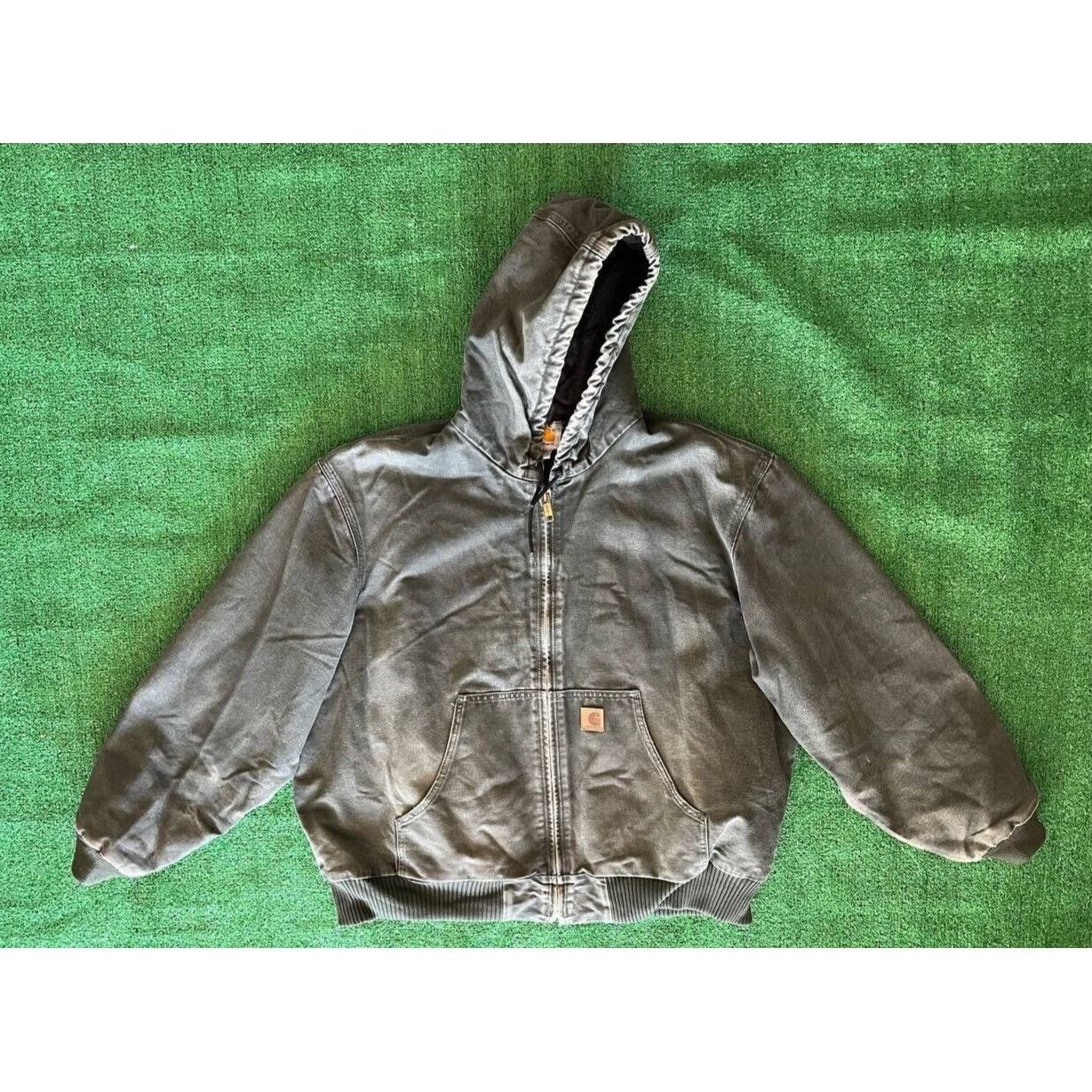 Carhartt Vintage Carhartt Hooded Jacket Quilt Lined J130 MOS Moss | Grailed