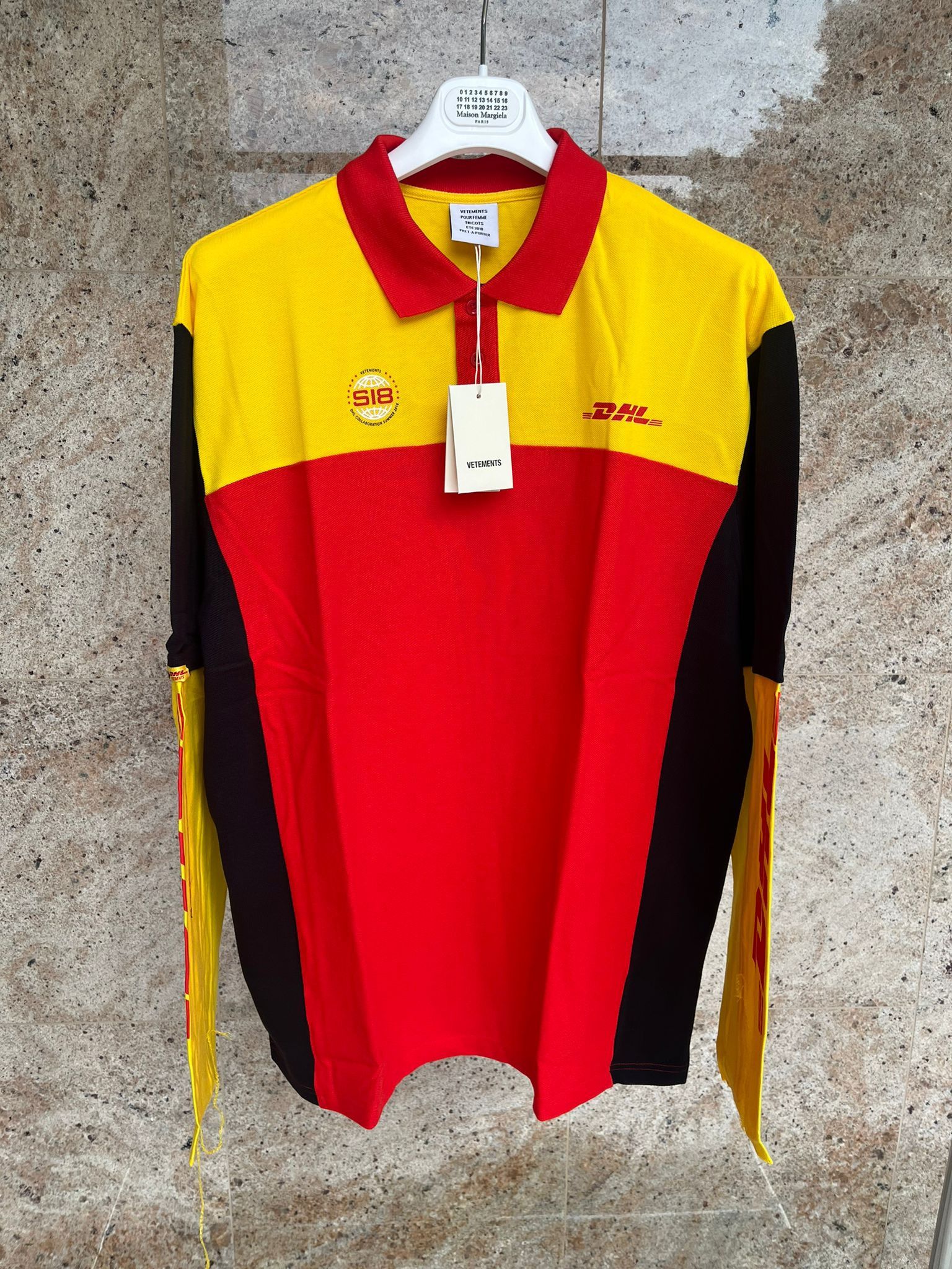 Vetements SS18 DHL Logo Polo in Multicolor | Grailed