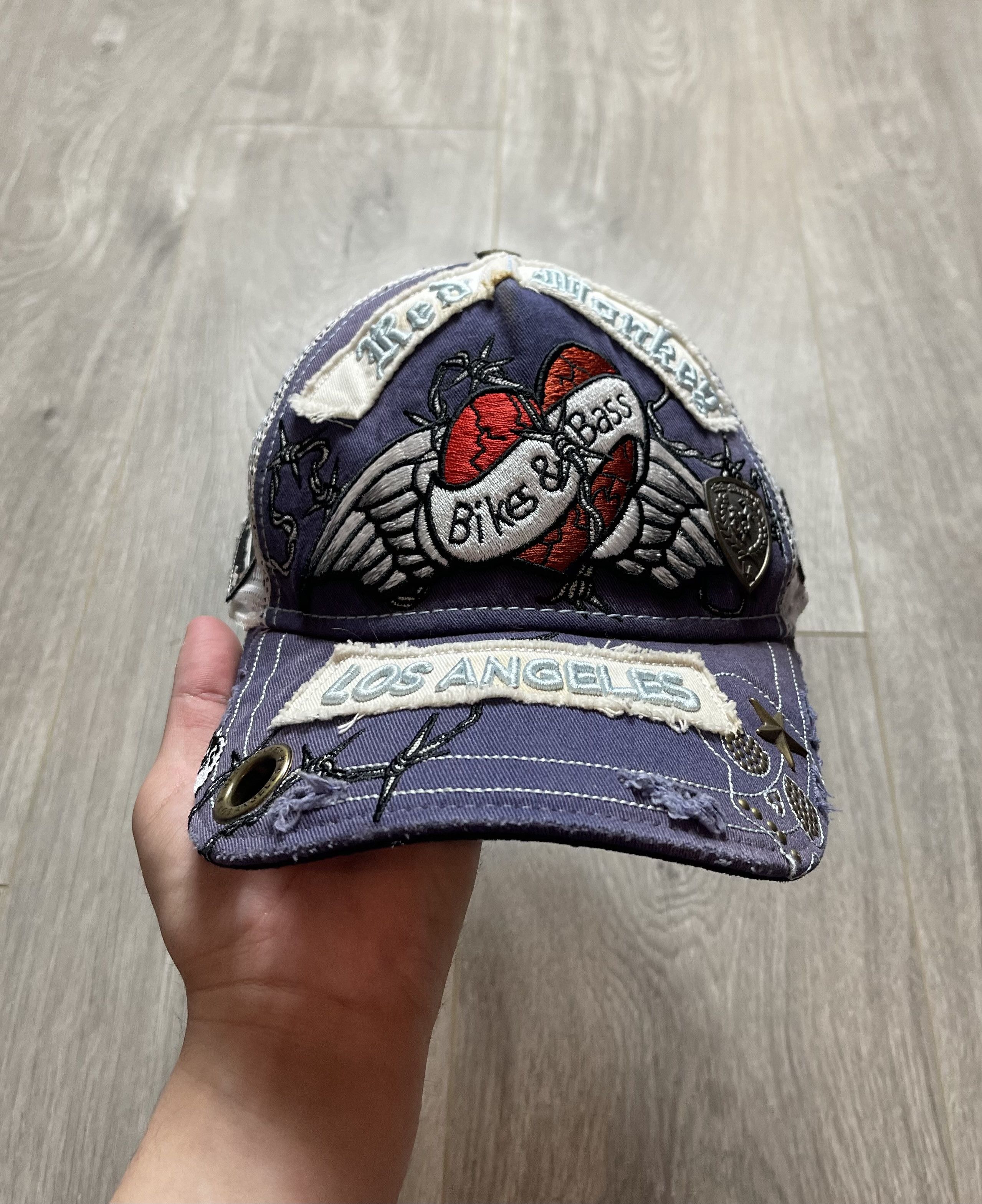 Vintage Vintage Y2K Red Monkey Hat LA Trucker Hat | Grailed