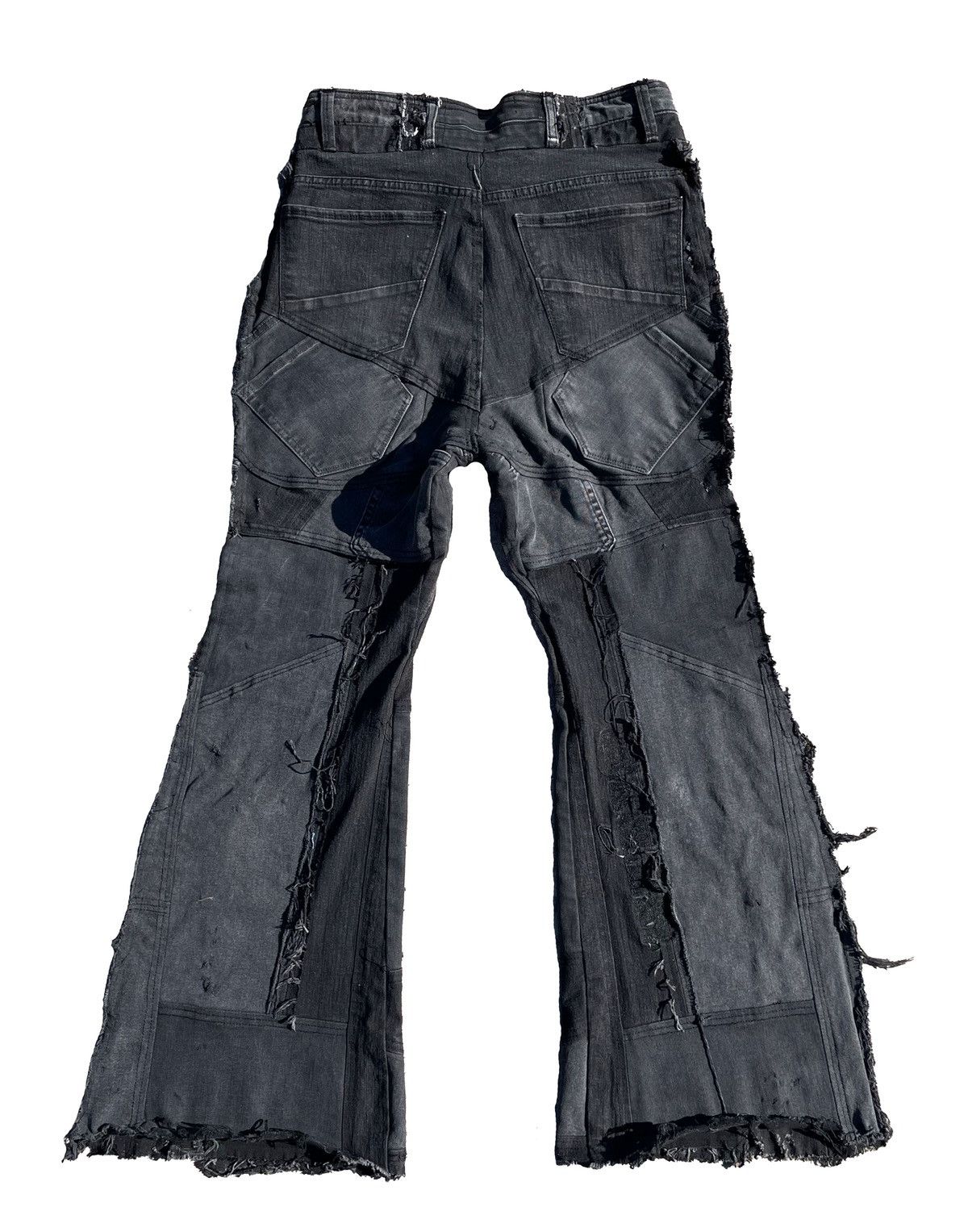 Designer Wide Leg Deconstructed Jeans | Grailed